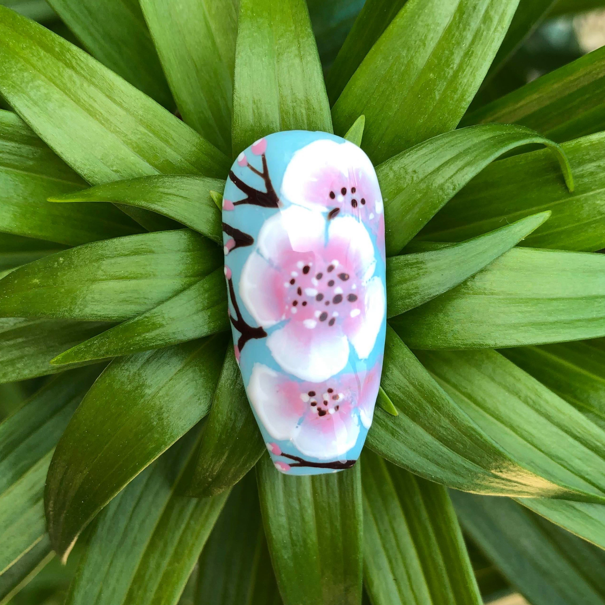 How to create Cherry Blossom Nail Art - One Stroke Design – Nailchemy ...